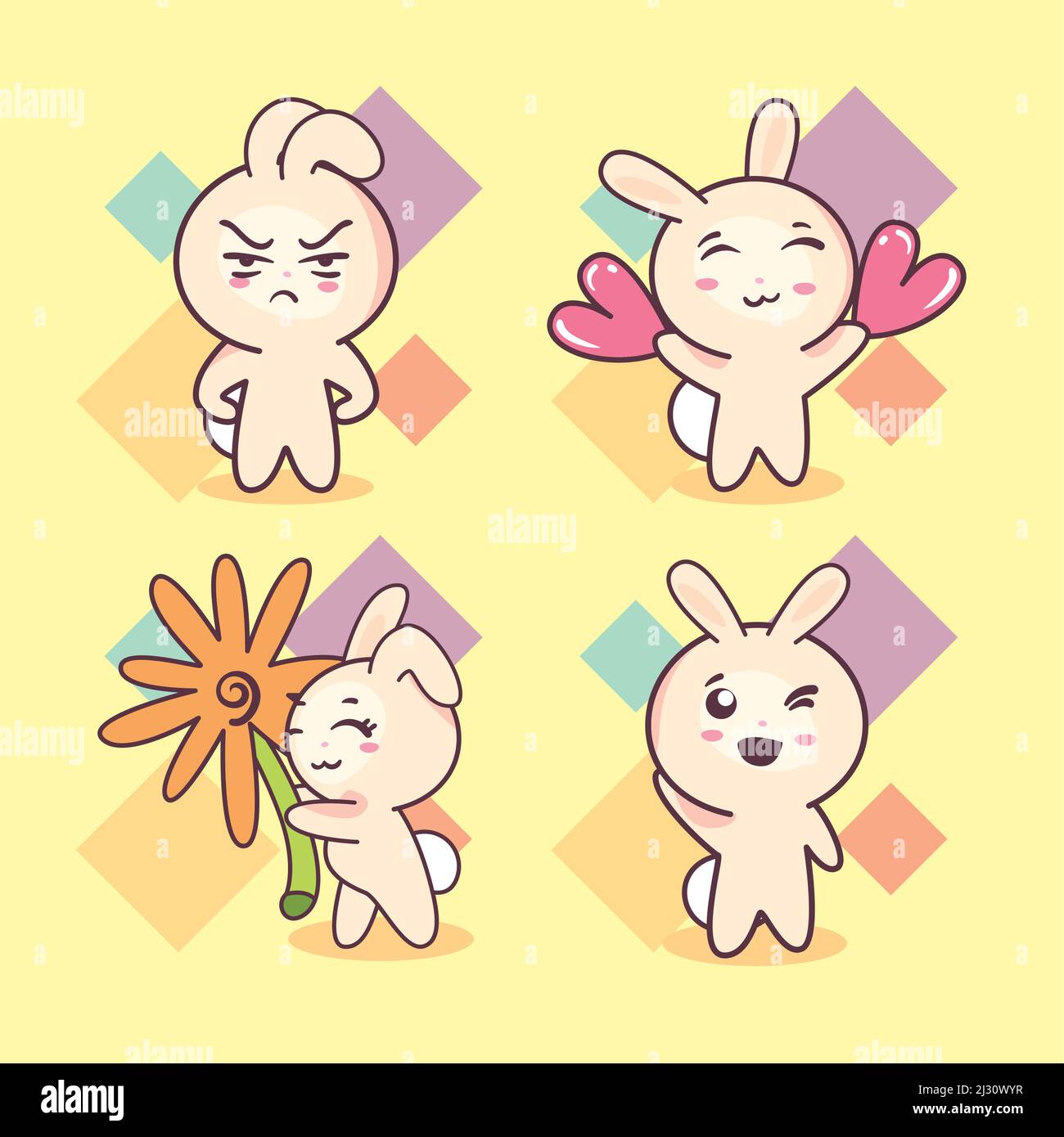 Four Cute Bunnies Stock Vector Image And Art Alamy