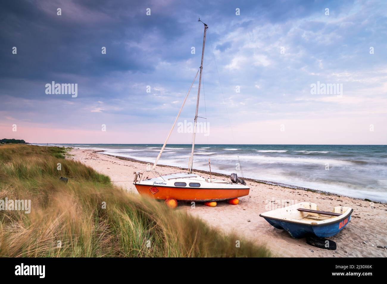 Boats on Rosenfelder Strand, Baltic Sea, Grube, Ostholstein, Schleswig ...