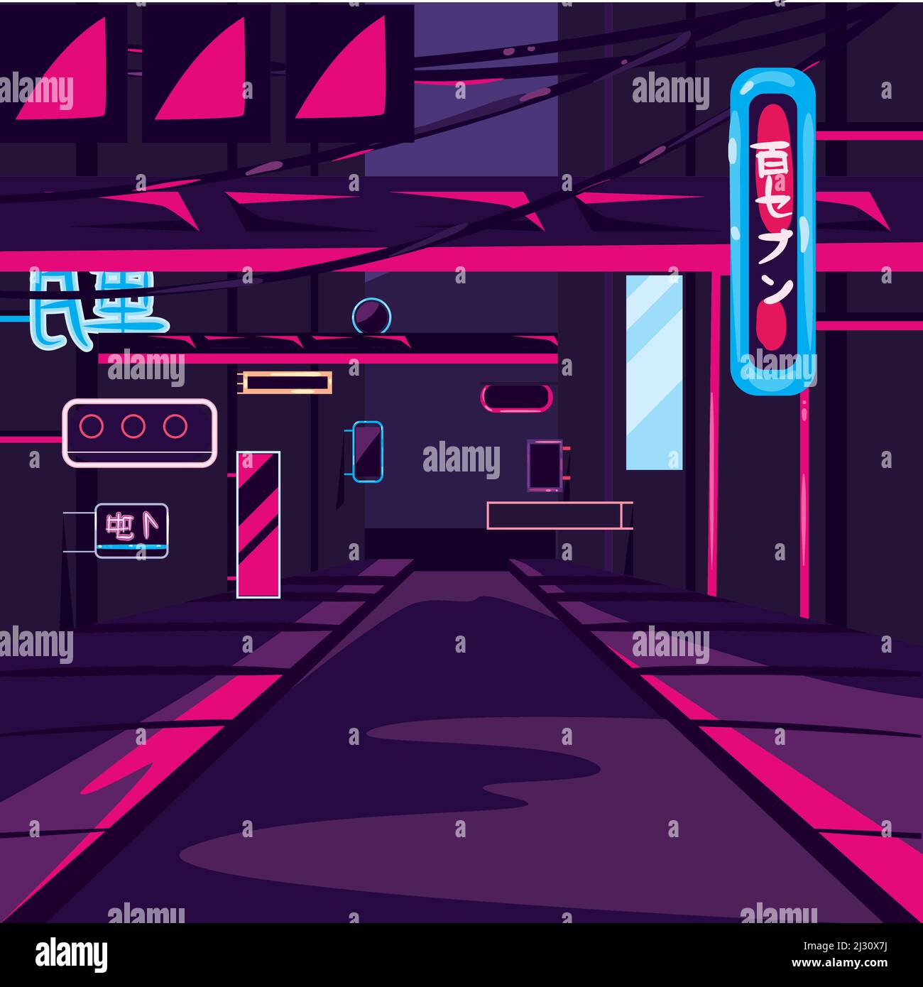 neon city illustration Stock Vector Image & Art - Alamy