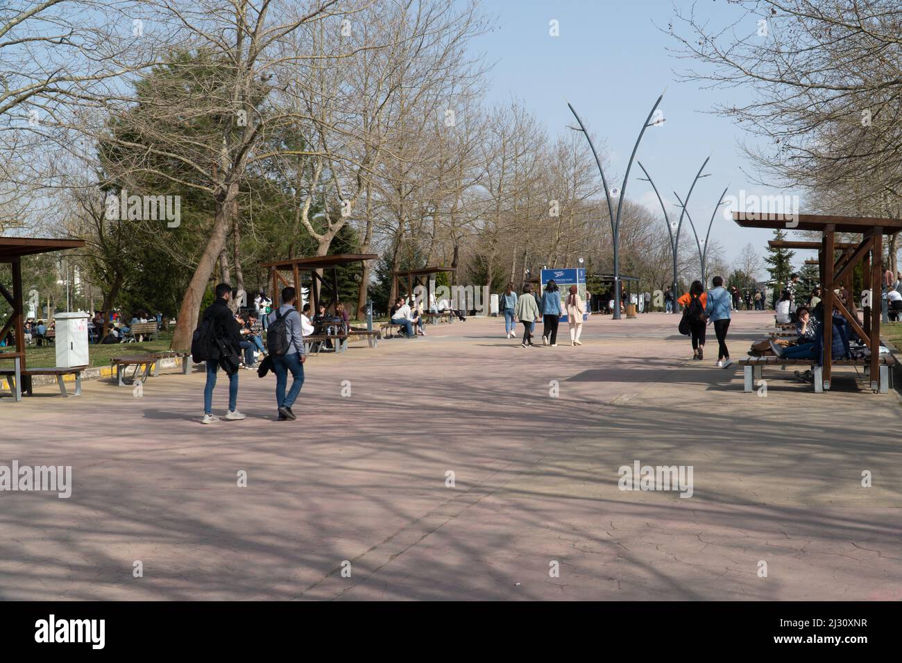 Sakarya, Turkey - March 30, 2022: Sakarya University. Students in the ...
