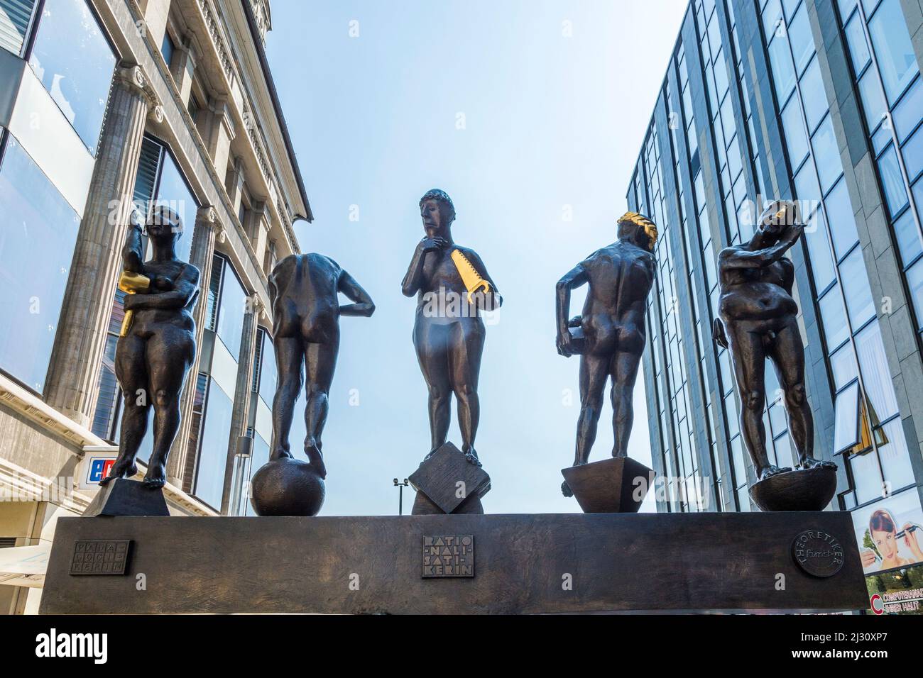 Leipzig, Germany - August 4, 2015: view of statue named "Unzeitgemaeße ...