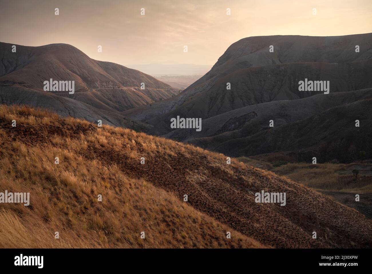 Landscape in the Central Highlands of Madagascar, Africa Stock Photo ...