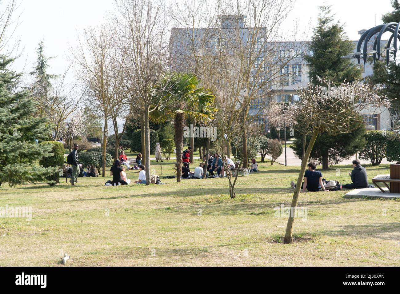 Sakarya, Turkey - March 30, 2022: Sakarya University. Students in the ...
