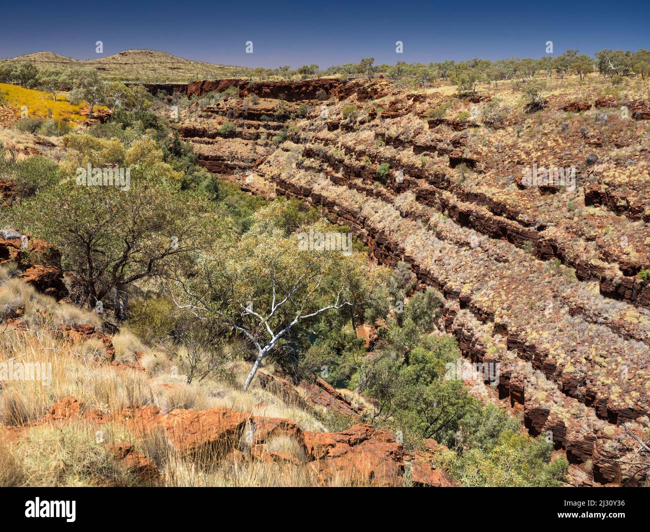 Dales Gorge from above. Karijini National Park, Western Australia Stock ...