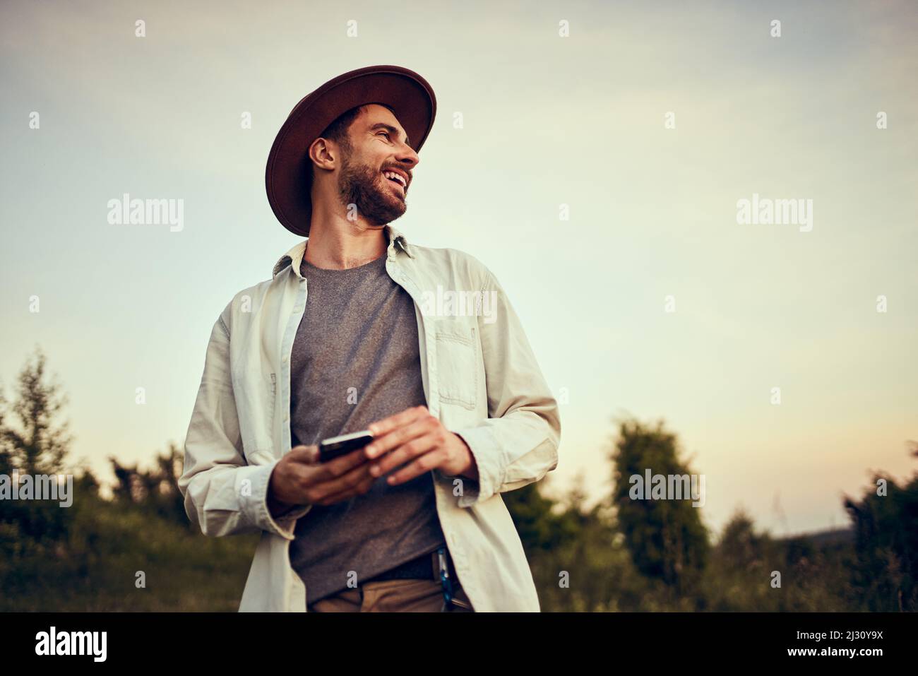 Happy man laughing enjoying hi-res stock photography and images - Alamy