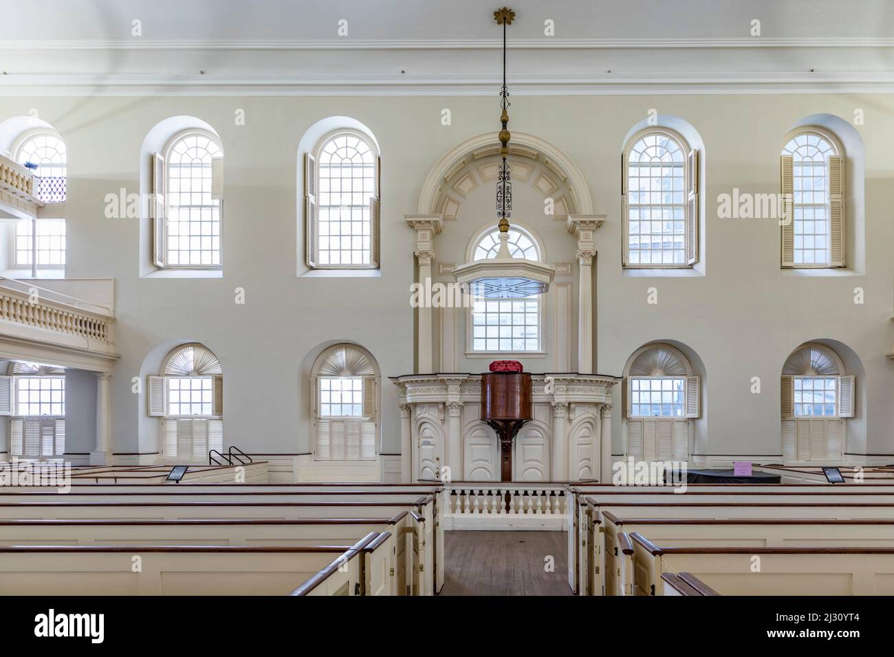BOSTON, USA - SEP 12, 2017: inside the Old South Meeting House, the ...