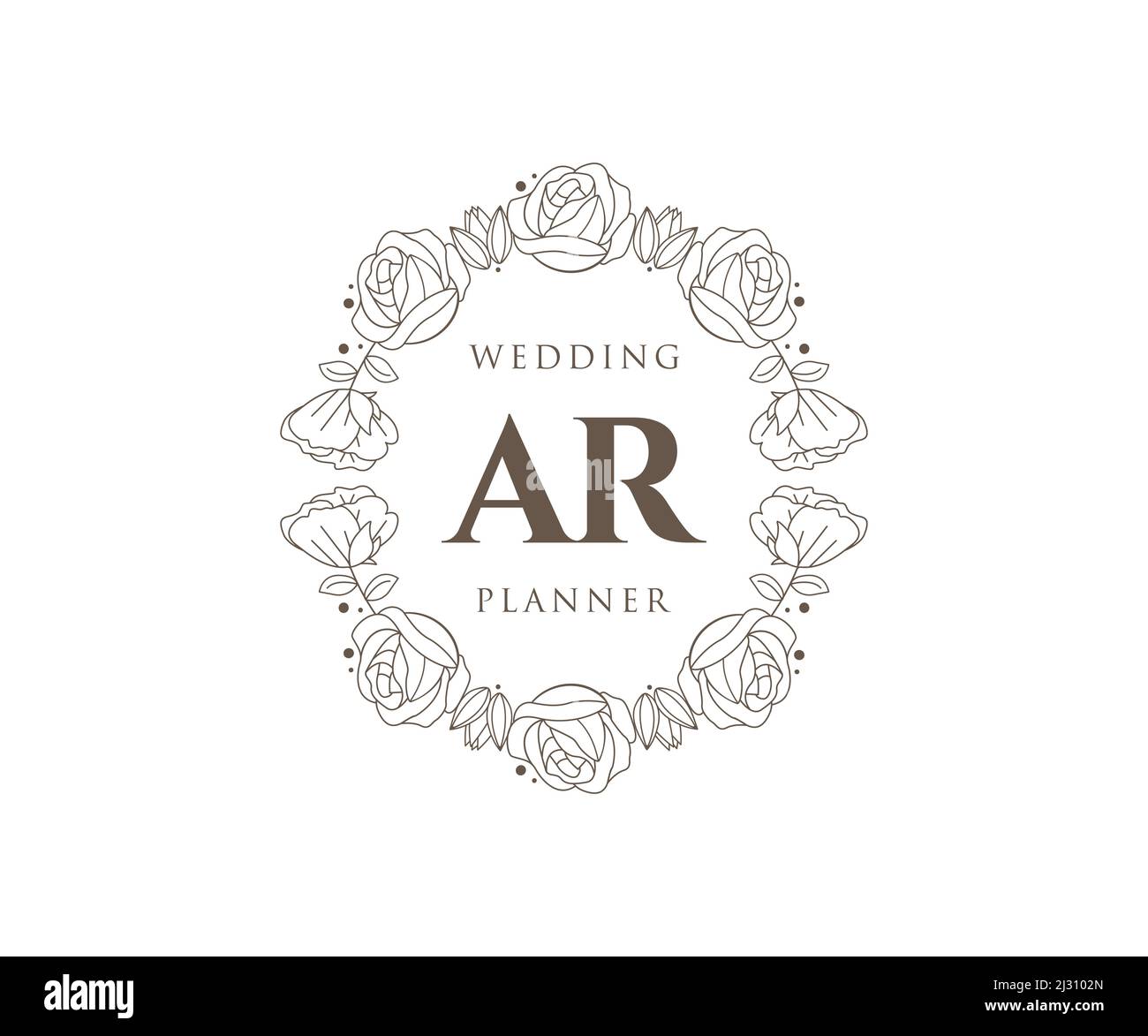 AR Initials letter Wedding monogram logos collection, hand drawn modern ...