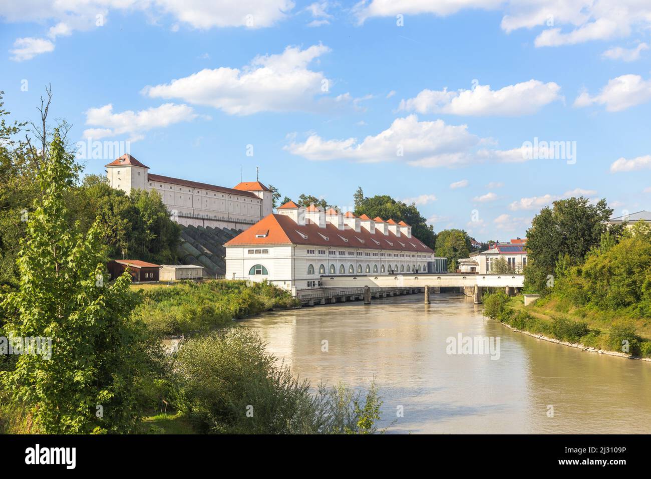 Jettenbach-Töging canal power plant Stock Photo - Alamy