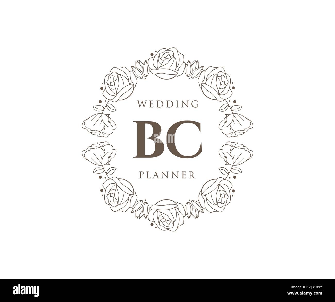 BC Initials letter Wedding monogram logos collection, hand drawn modern ...