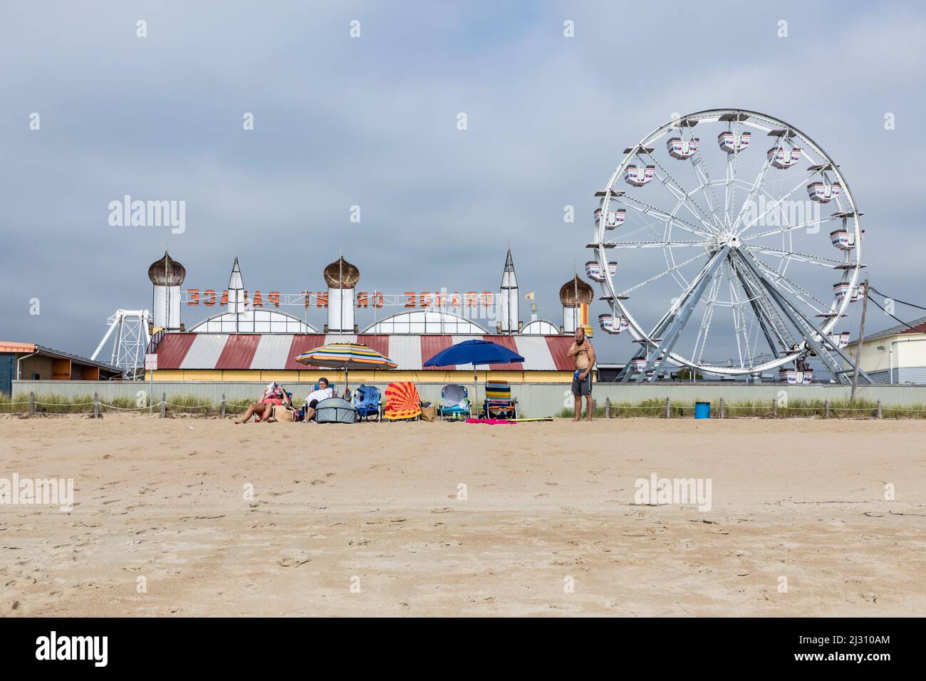 OLD ORCHARD BEACH, USA - SEP 15, 2017: famous old amusement park at the ...