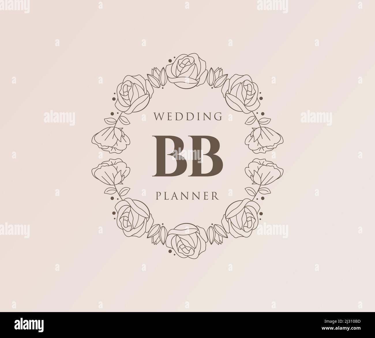 BB Initials letter Wedding monogram logos collection, hand drawn modern ...