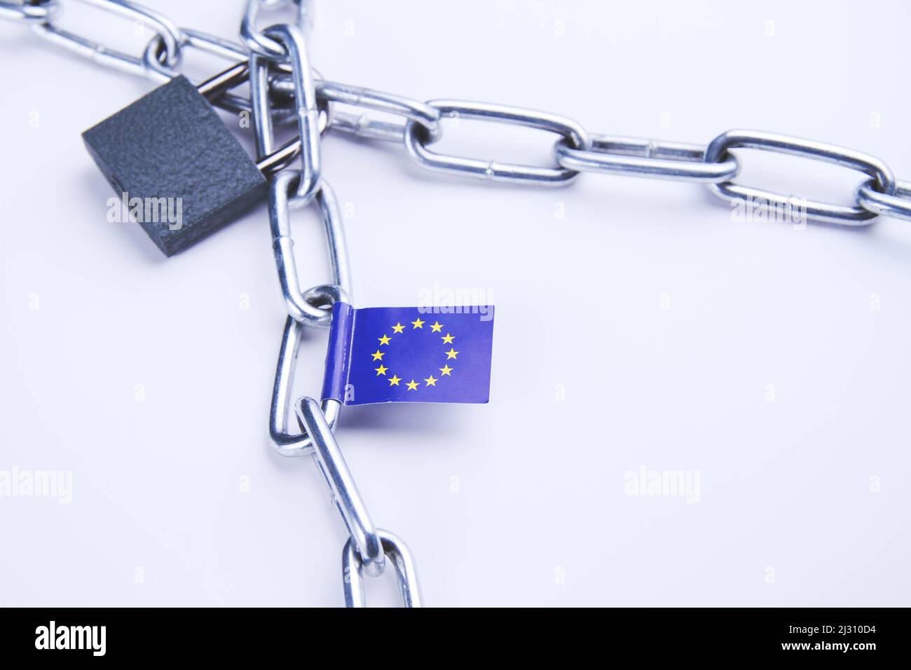 Flag of the European Union. Import and export ban. Closed borders Stock ...