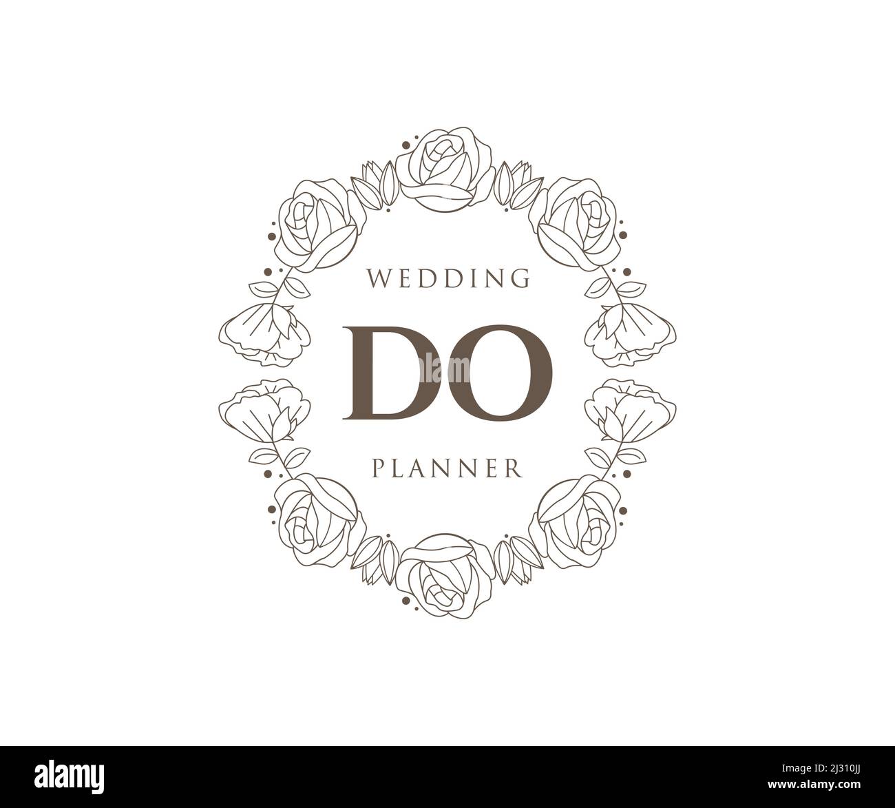 DO Initials letter Wedding monogram logos collection, hand drawn modern ...