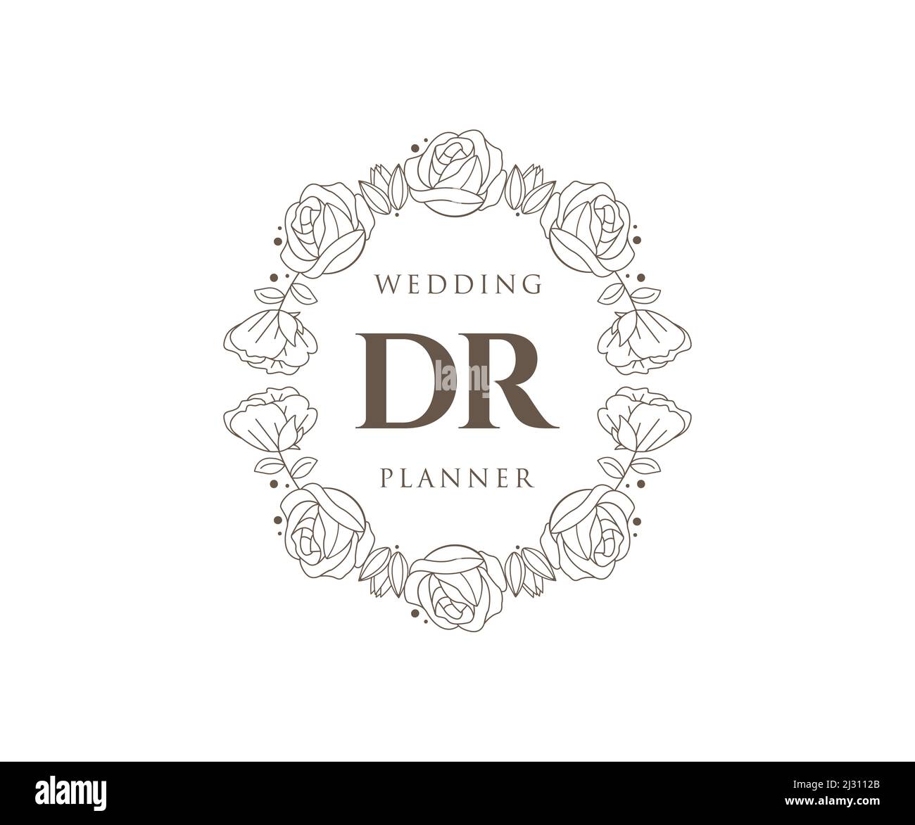 DR Initials letter Wedding monogram logos collection, hand drawn modern ...