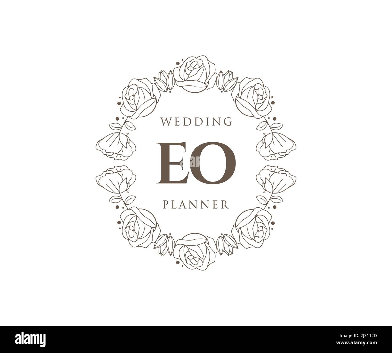 EO Initials letter Wedding monogram logos collection, hand drawn modern ...