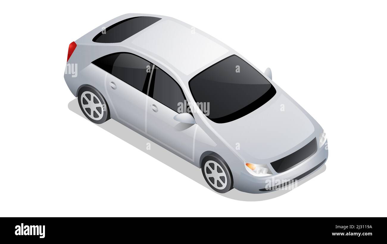 Isometric car icon isolated on white background. Vehicles for passenger ...