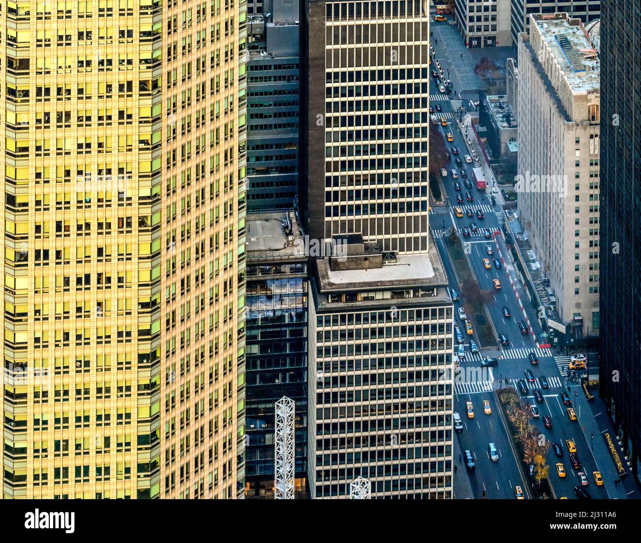aerial view taken from the Summit One Vanderbilt of Vanderbilt Avenue ...