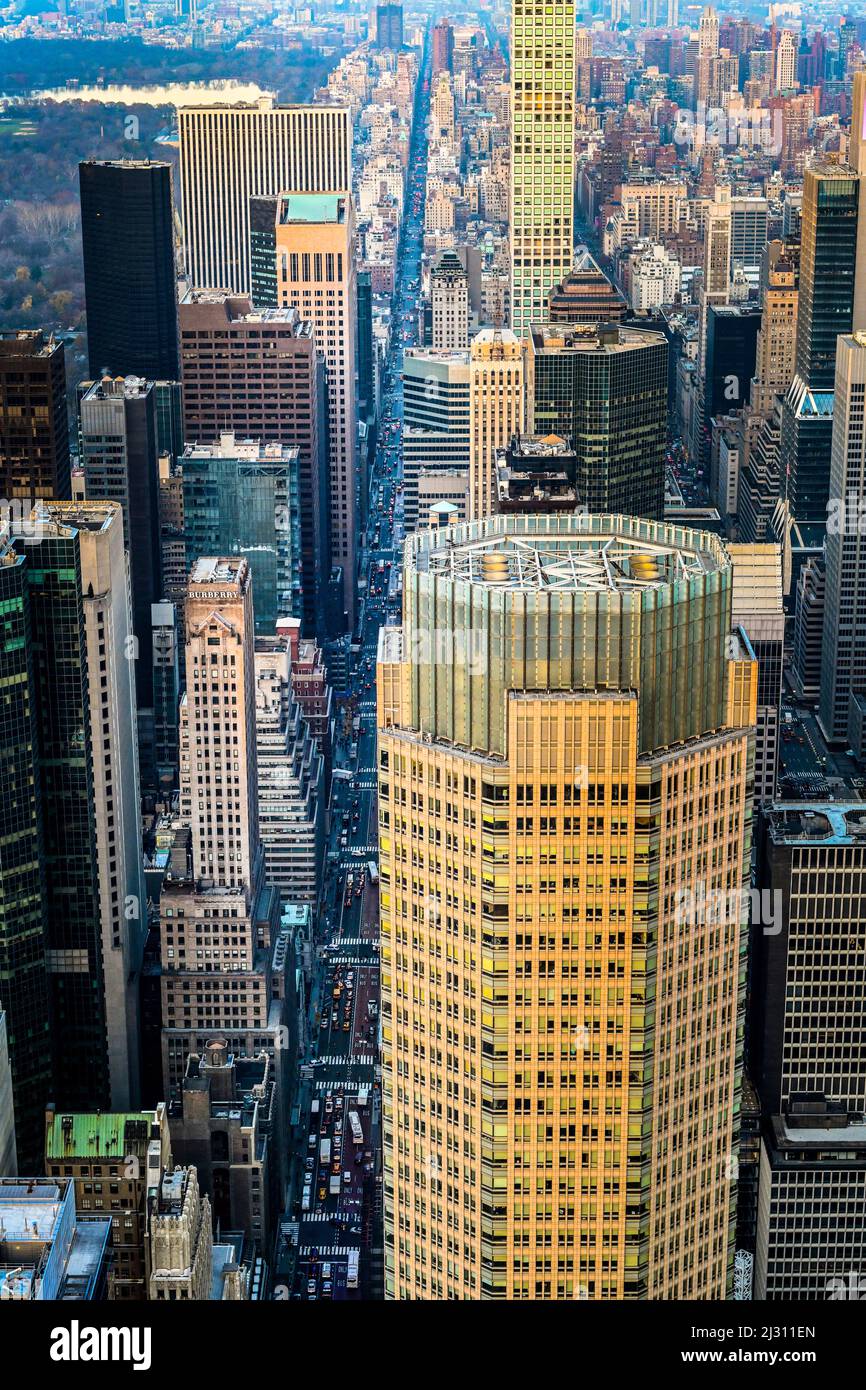 aerial view taken from the Summit One Vanderbilt of various skyscrapers ...