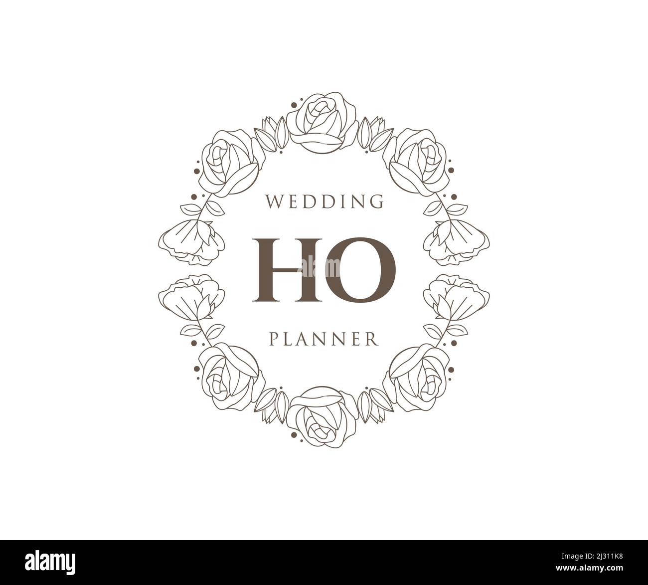 HO Initials letter Wedding monogram logos collection, hand drawn modern ...