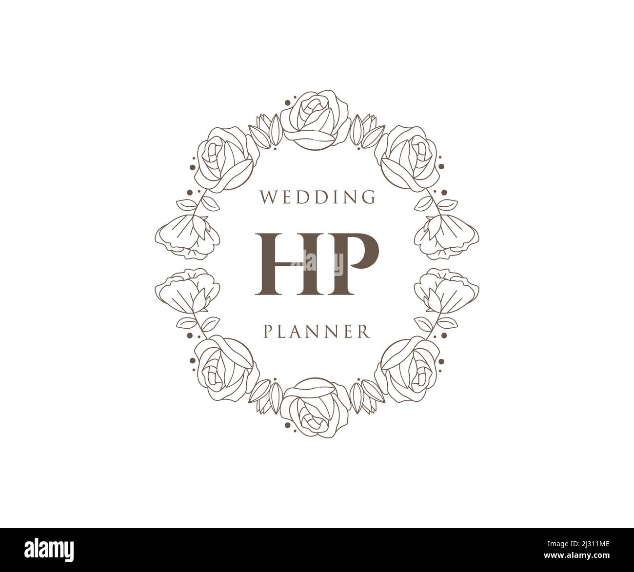 HP Initials letter Wedding monogram logos collection, hand drawn modern ...