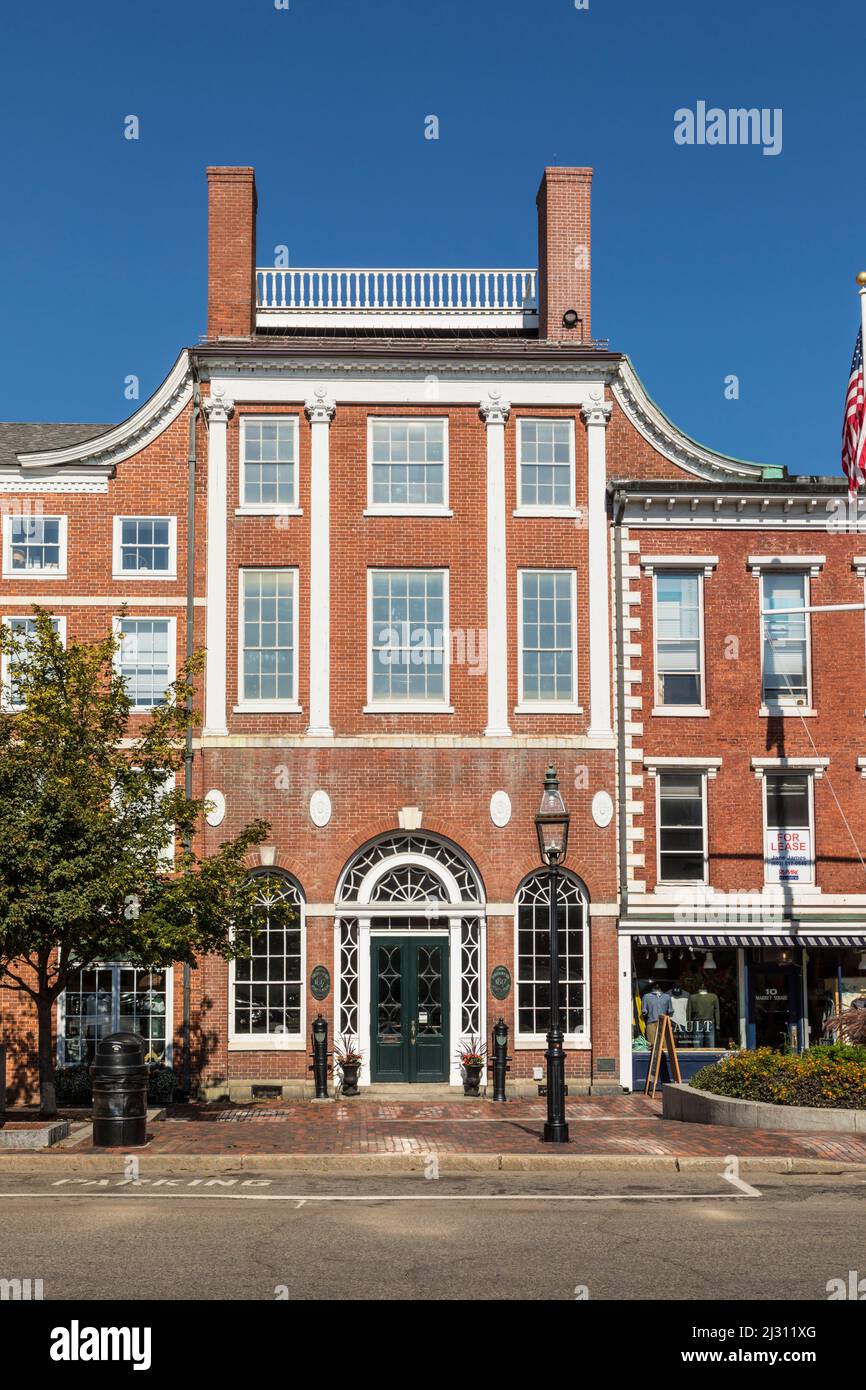 Old historic market street with brick buildings hi-res stock ...