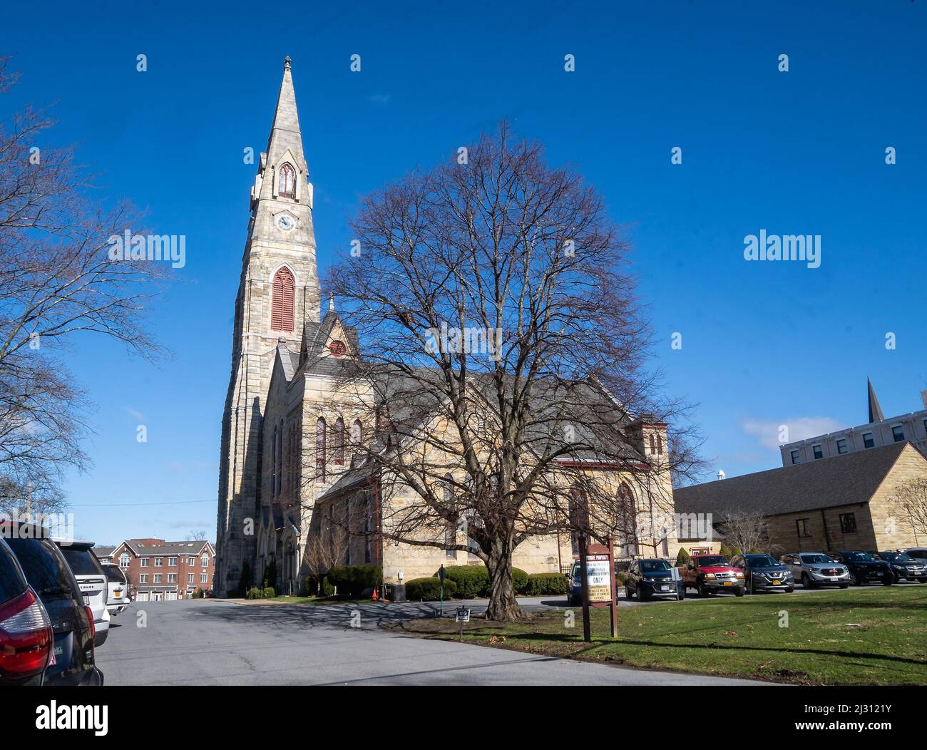 Goshen, NY - USA - April 2, 2022 - Landscape side view of the First ...