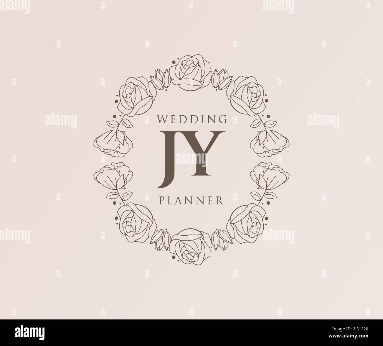 JY Initials letter Wedding monogram logos collection, hand drawn modern ...