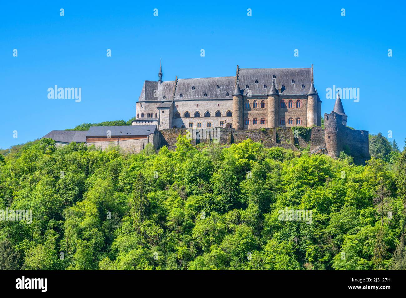 Vianden Castle, Vianden Canton, Grand Duchy of Luxembourg Stock Photo ...