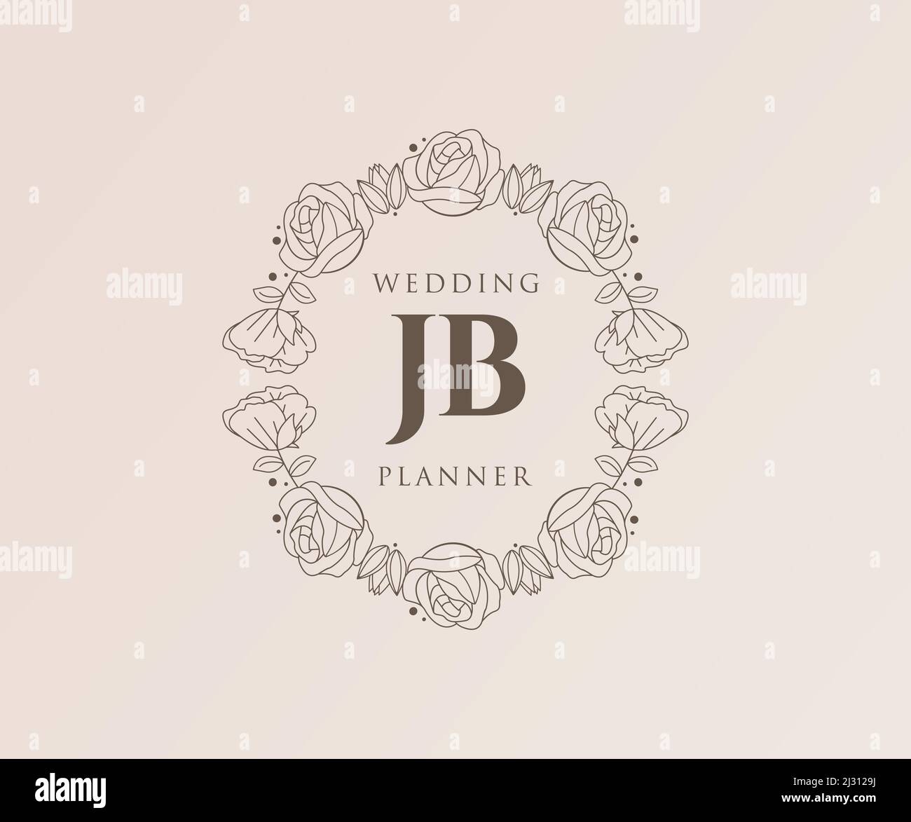 JB Initials letter Wedding monogram logos collection, hand drawn modern ...