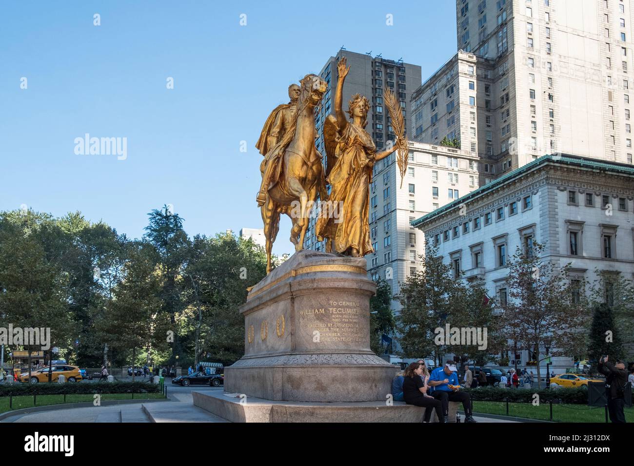 NEW YORK, USA - OCT 4, 2017: General William Tecumseh Sherman Monument ...