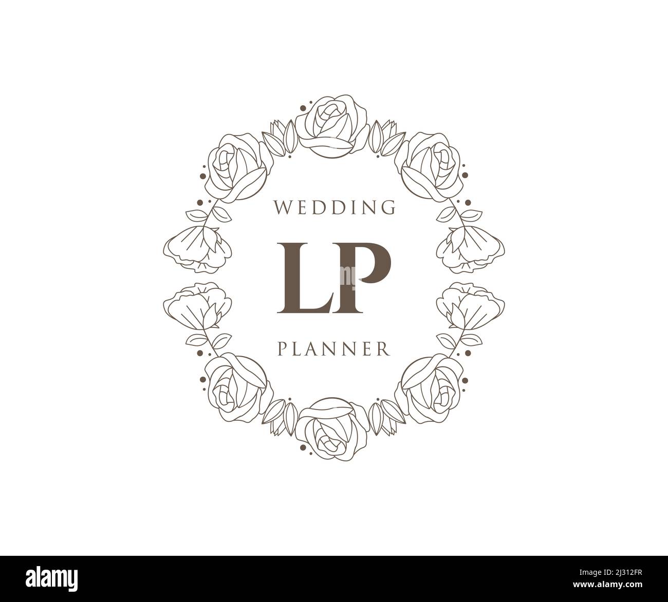 LP Initials letter Wedding monogram logos collection, hand drawn modern ...