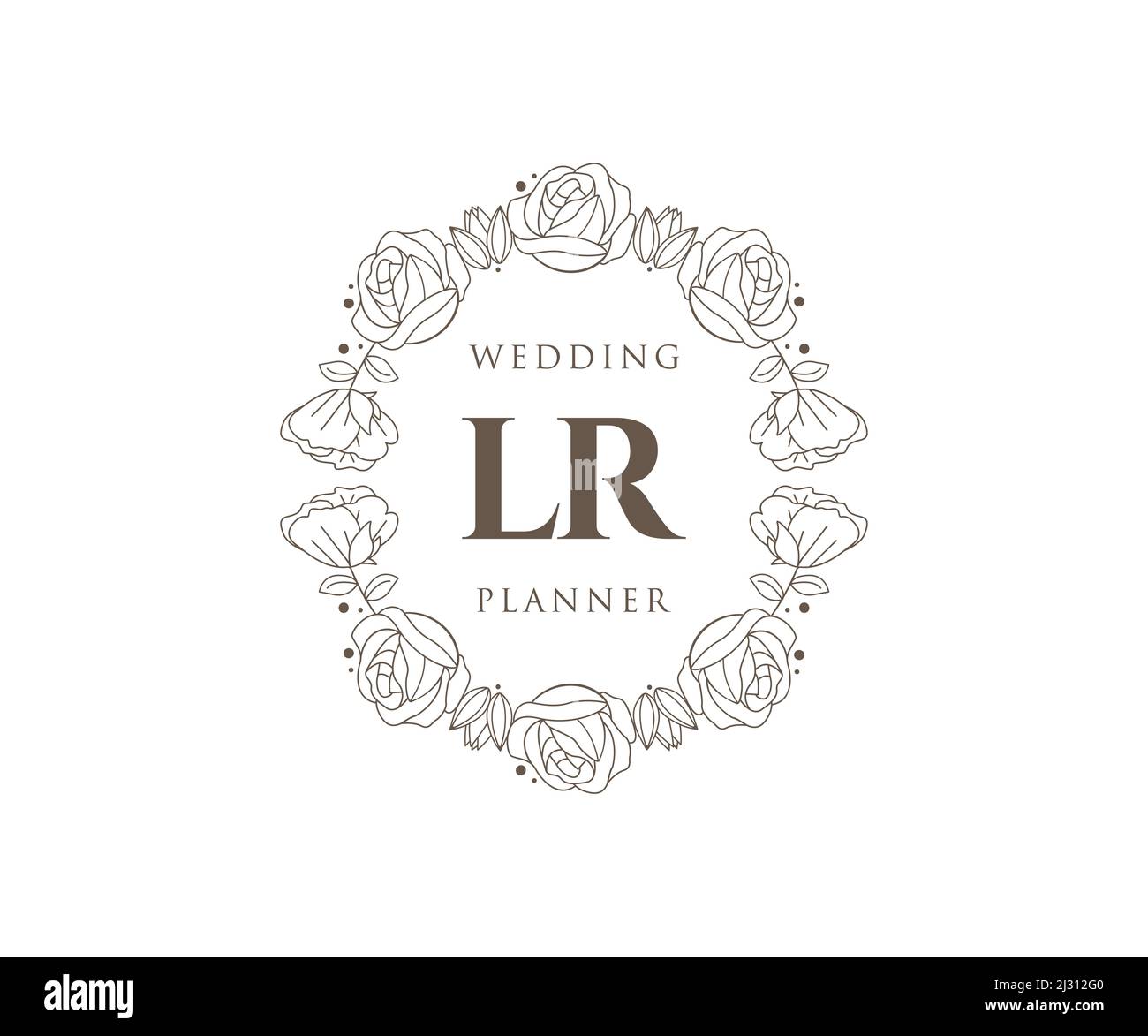 LR Initials letter Wedding monogram logos collection, hand drawn modern ...