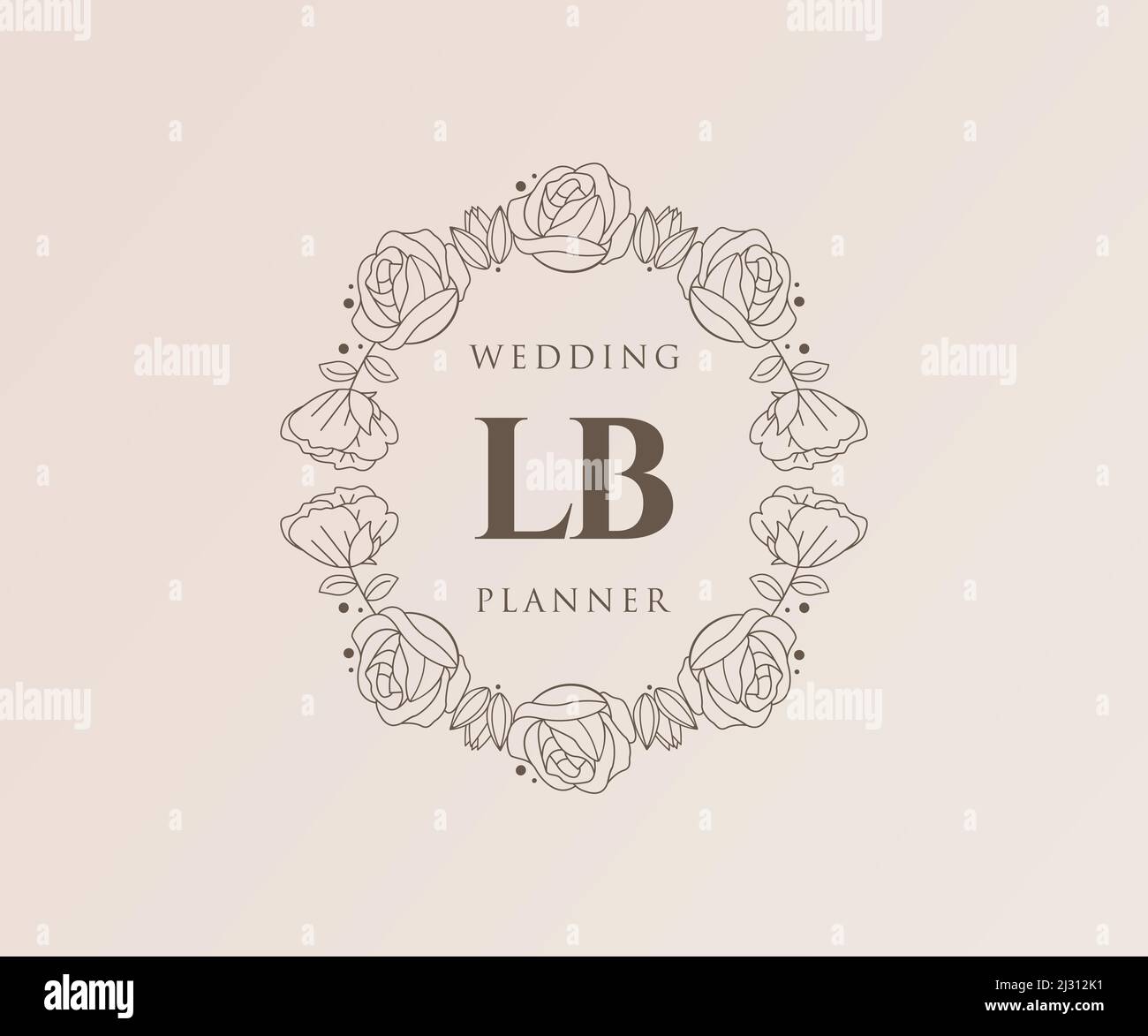 LB Initials letter Wedding monogram logos collection, hand drawn modern ...