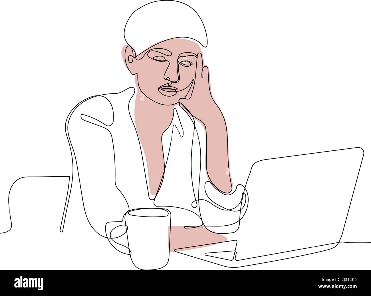 Focused laptop Stock Vector Images - Alamy