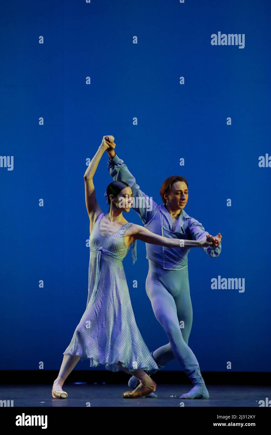 Naples, Italy. 04th Apr, 2022. Russian dancer Maria Yakovleva (L) and ...