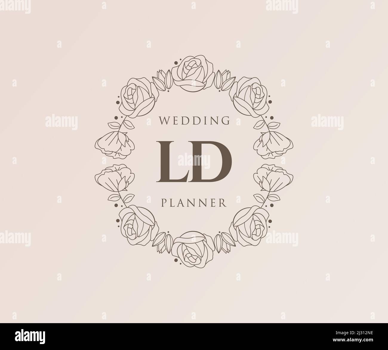 LD Initials letter Wedding monogram logos collection, hand drawn modern ...