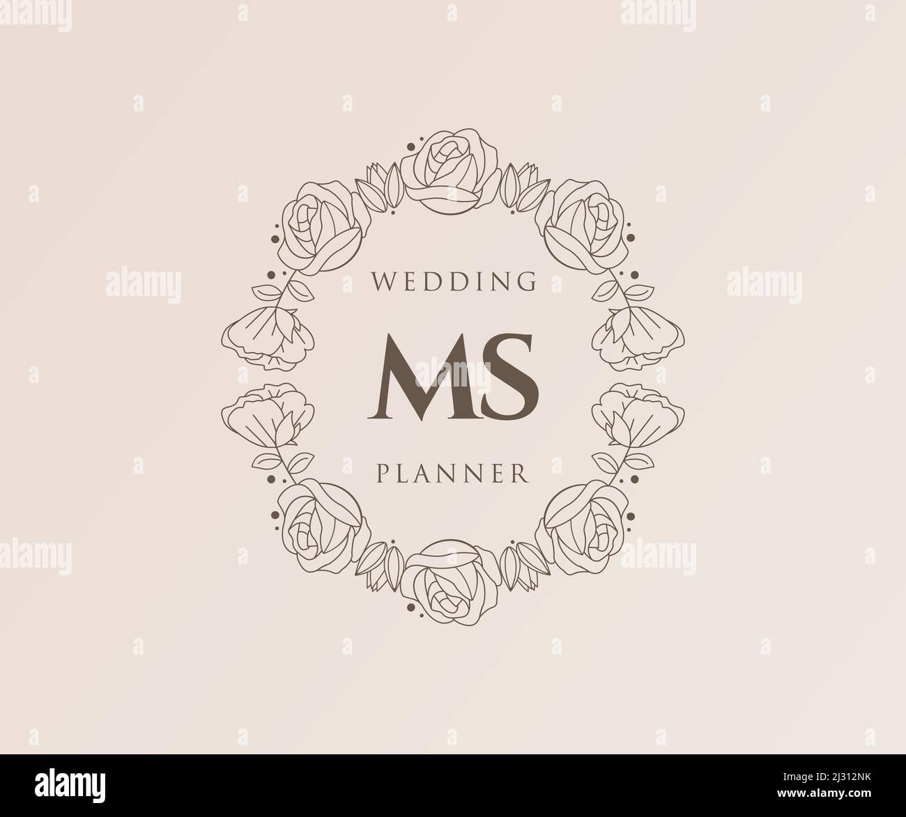 MS Initials letter Wedding monogram logos collection, hand drawn modern ...