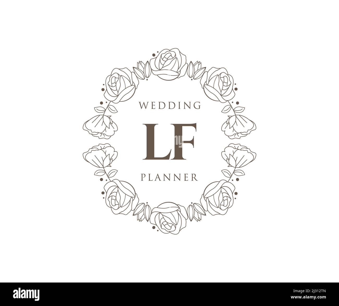 LF Initials letter Wedding monogram logos collection, hand drawn modern ...