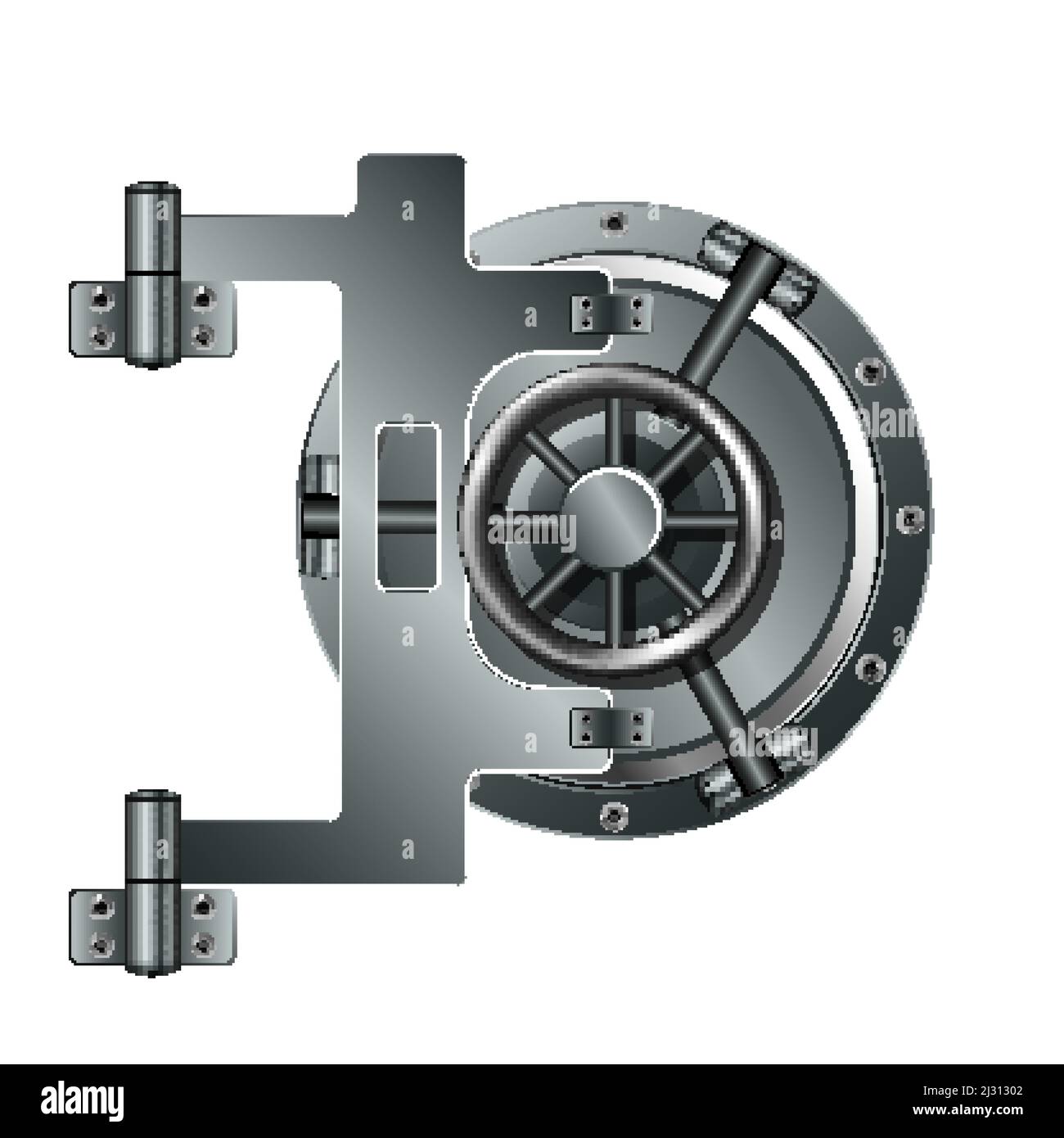 Bank Safe Security Lock Protect Mechanism Vector Stock Vector Image ...