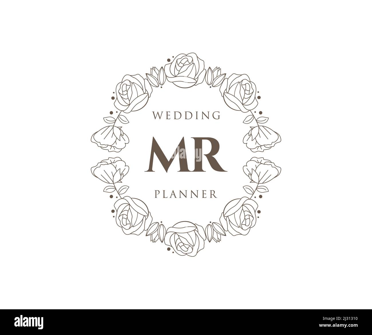 MR Initials letter Wedding monogram logos collection, hand drawn modern ...