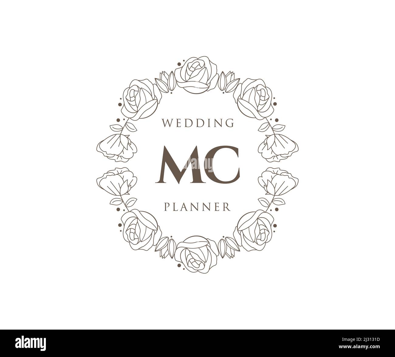 MC Initials letter Wedding monogram logos collection, hand drawn modern ...