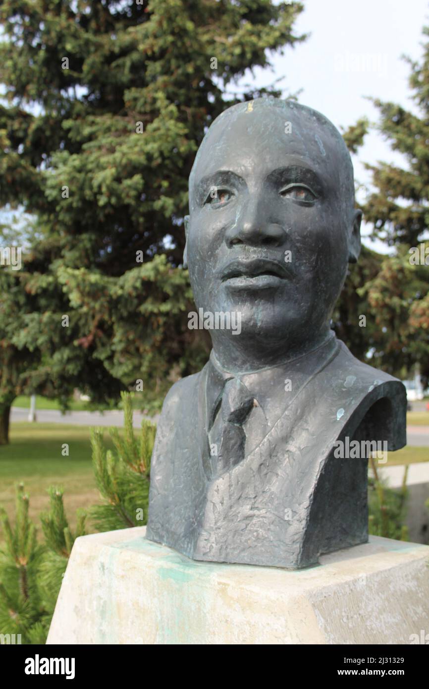 Martin Luther King bust at the Delaney Park Strip in Anchorage, Alaska ...