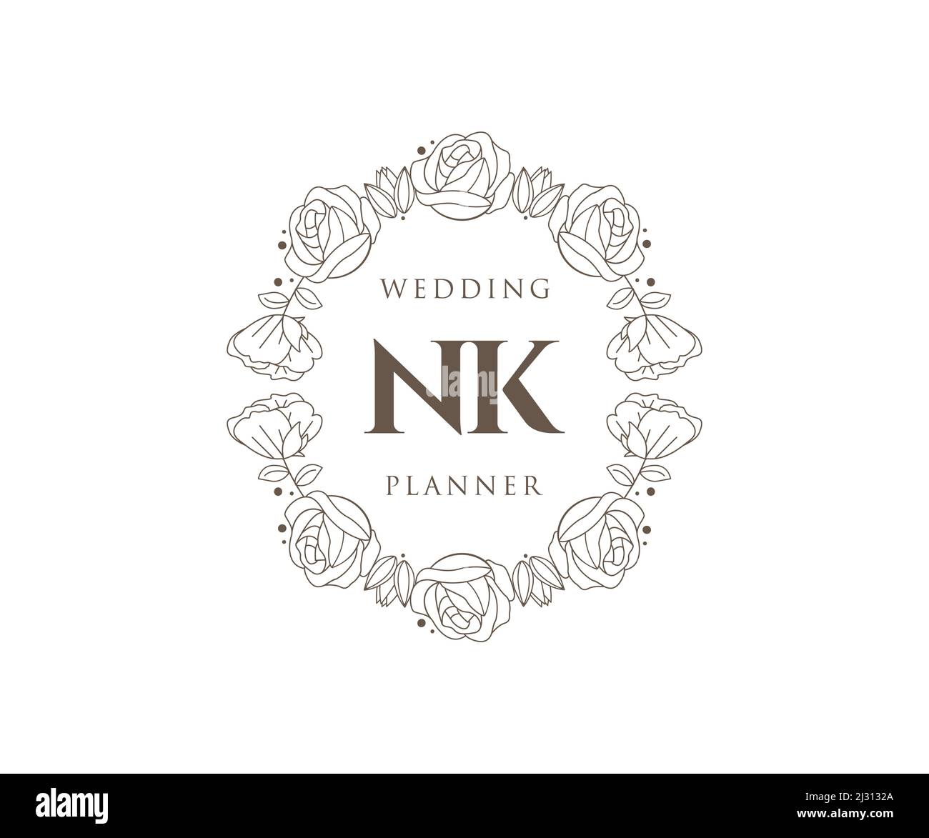 NK Initials letter Wedding monogram logos collection, hand drawn modern ...