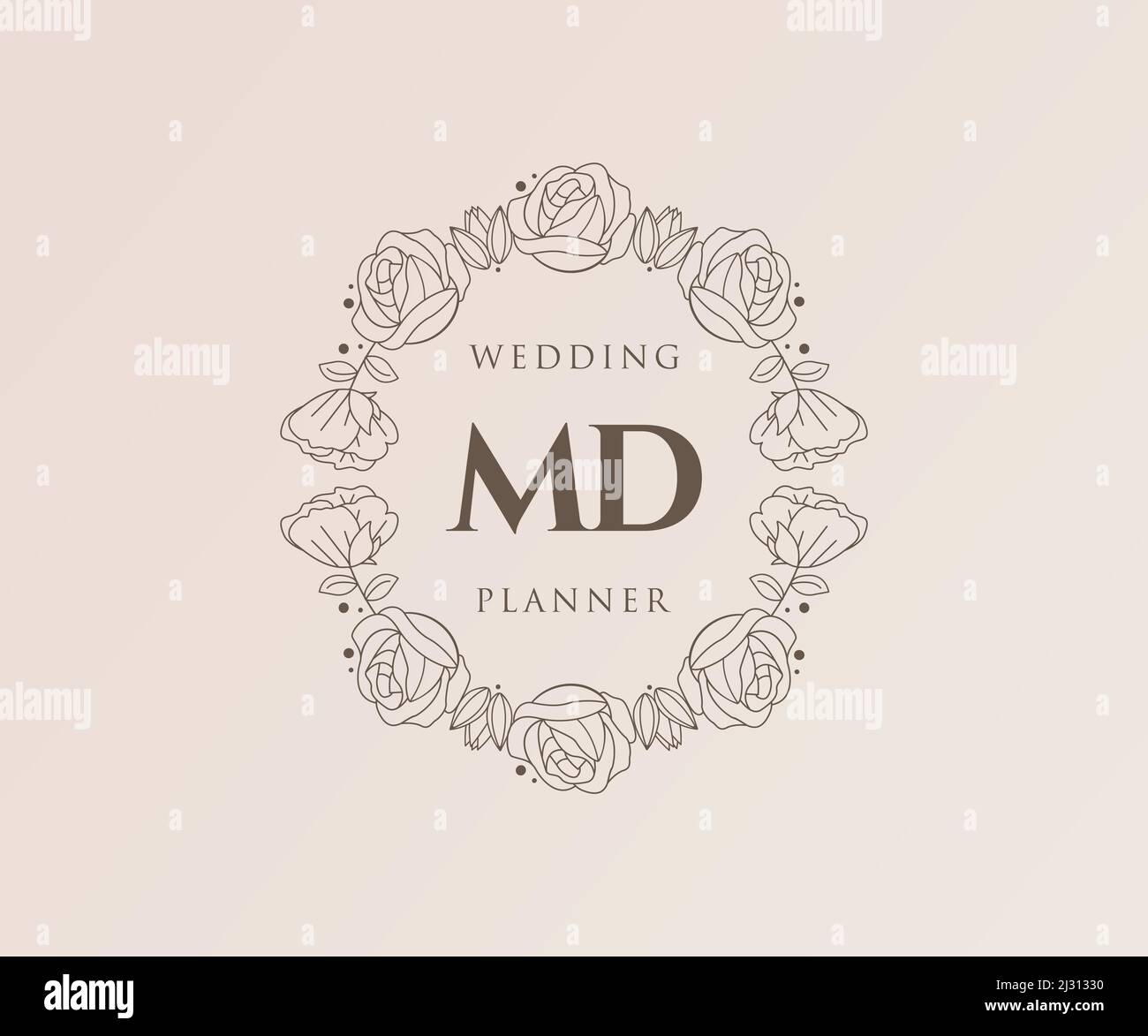 MD Initials letter Wedding monogram logos collection, hand drawn modern ...