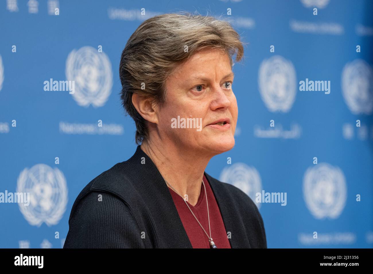 New York, NY - April 4, 2022: Ambassador Barbara Woodward, Permanent ...