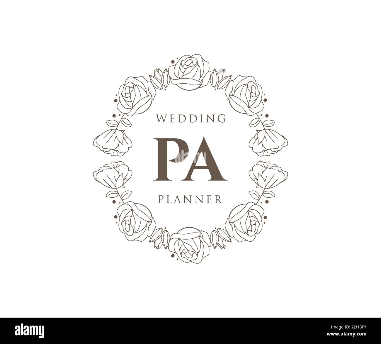 PA Initials letter Wedding monogram logos collection, hand drawn modern ...
