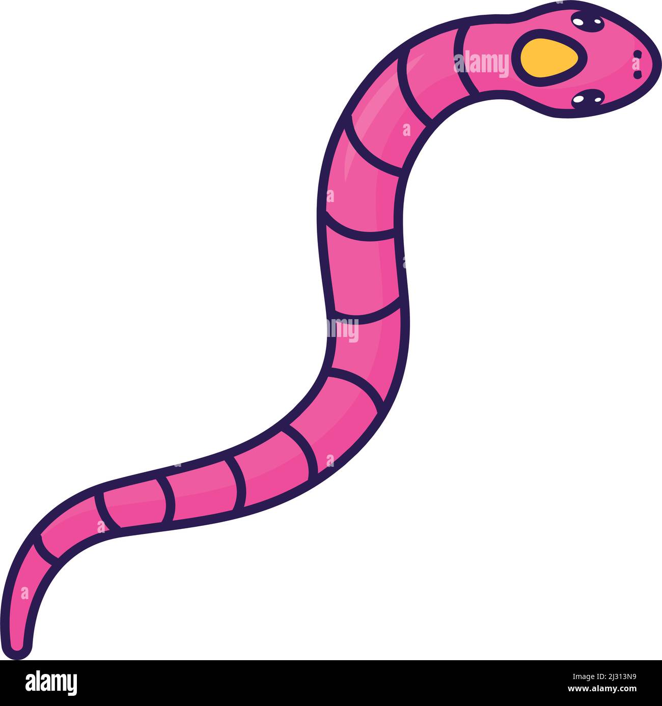 Cute Pink Snake Cartoon