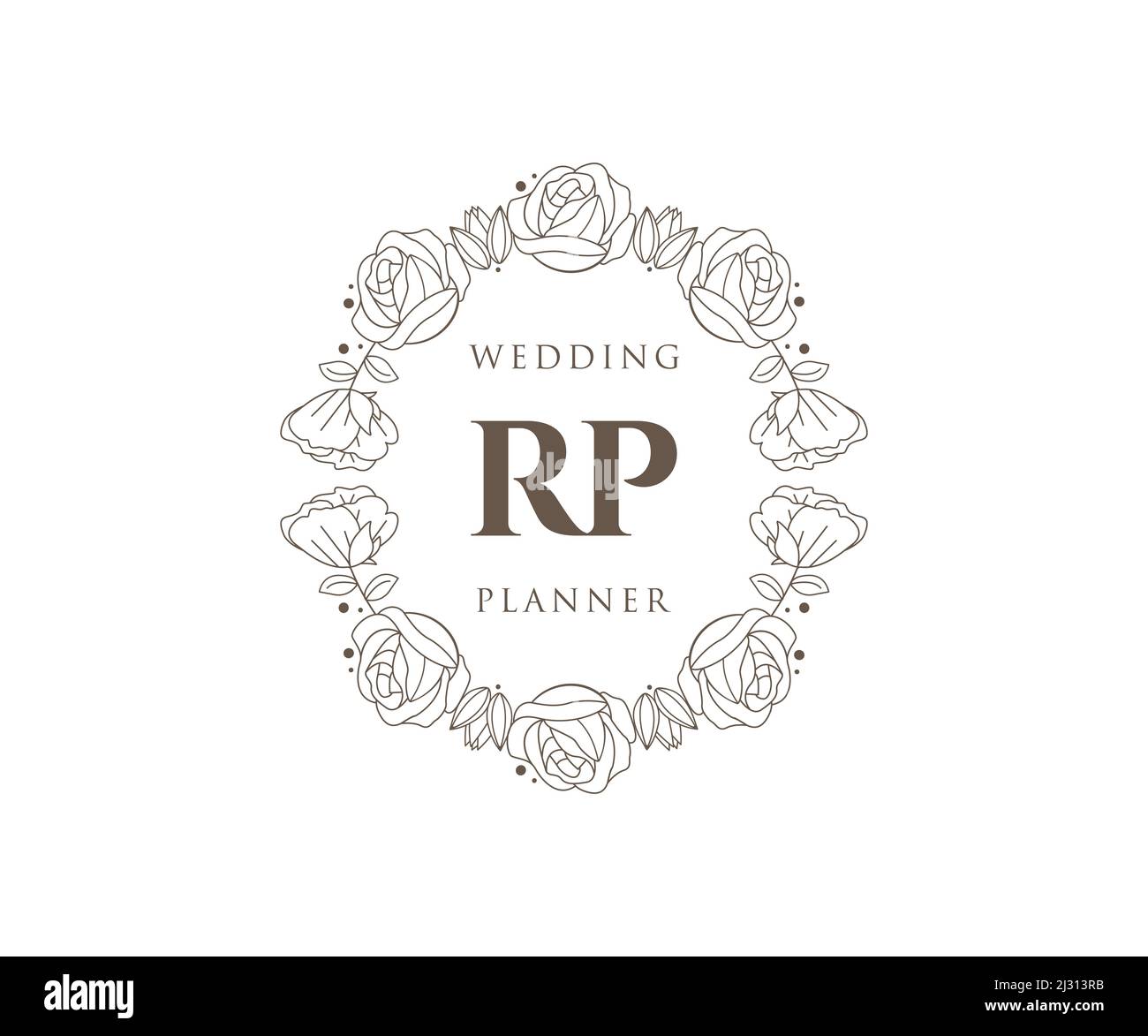 RP Initials letter Wedding monogram logos collection, hand drawn modern ...