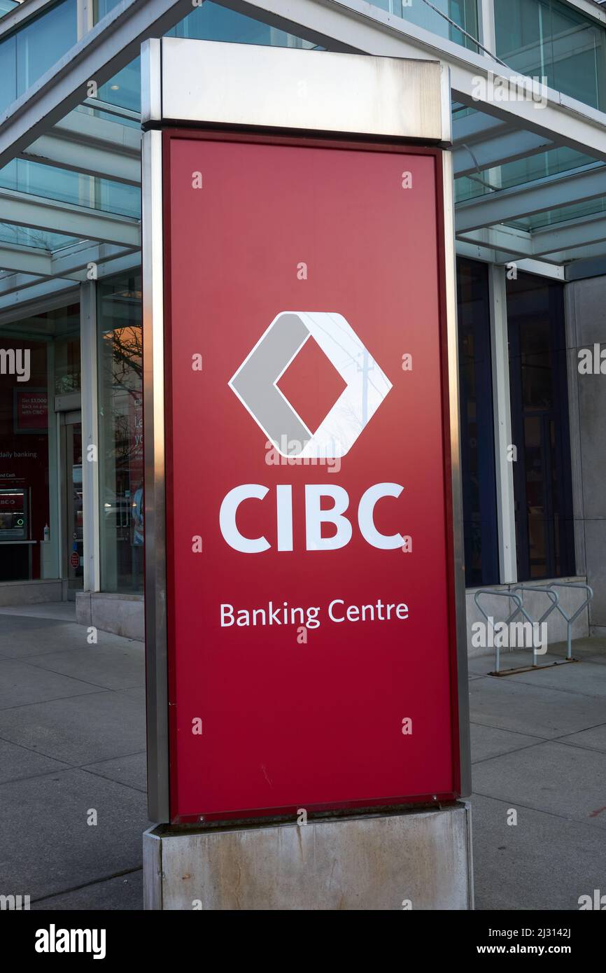 CIBC Banking Centre sign in front of a Canadian Imperial Bank of Canada ...