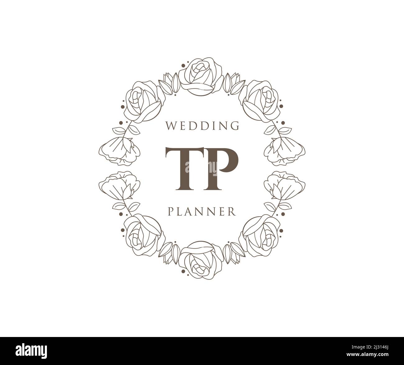 TP Initials letter Wedding monogram logos collection, hand drawn modern ...